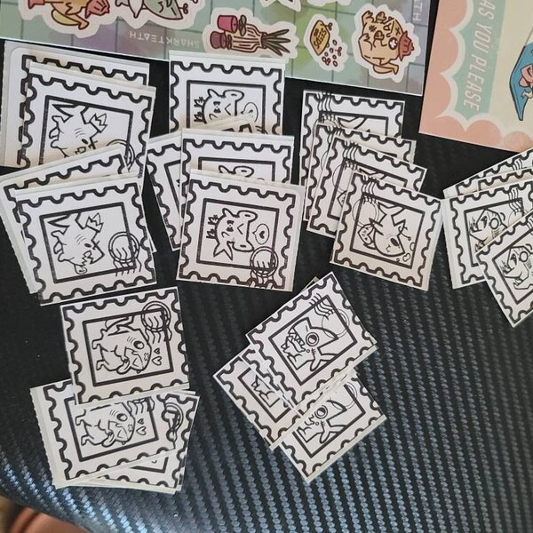 Shark Stamp Sticker Set - Etsy