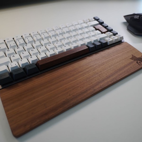 Walnut Wrist Rest for Mechanical Keyboards | Handmade Wood Support ...