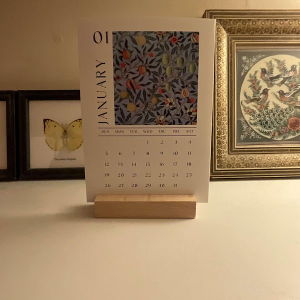 2025 Monthly Flower Desk Calendar With Wooden Stand, Minimalist Floral ...