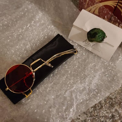 Red Lens Glasses for Women, Vampire Aesthetic Monocle for Men, Gothic ...