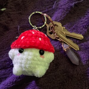 Handmade Chunky Mushroom Crochet Keychain, Cute Themed Mushroom ...