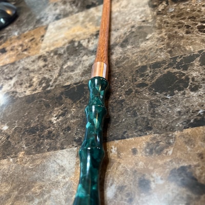 Hand Forged Metal Wand With Stitched Leather Handle - Etsy