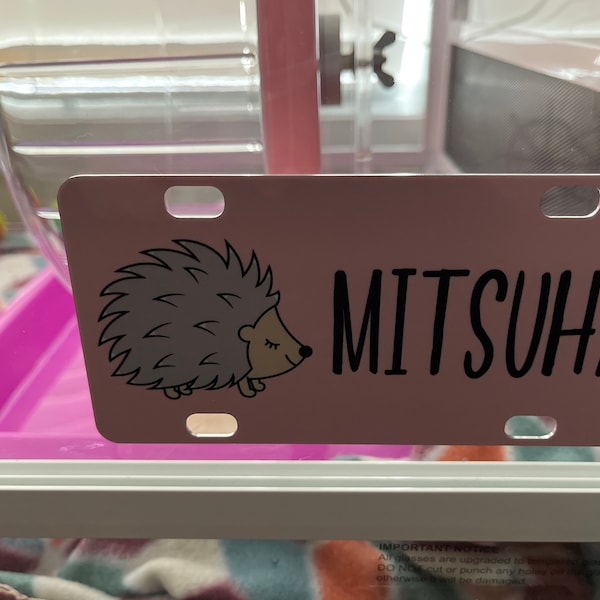 Personalized Hedgehog Name Plate / Hedgehog Sign / Cage Accessory ...