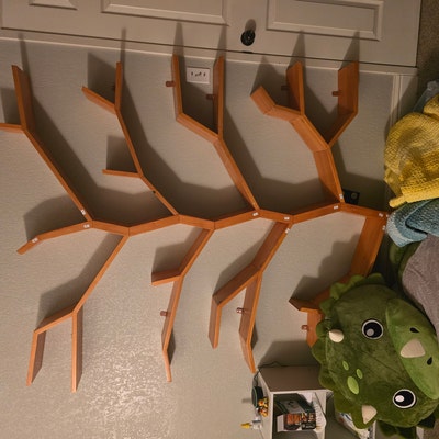 Wood Tree Bookshelves, Live Edge Pine Tree Wall Bookcases, Wooden Book ...