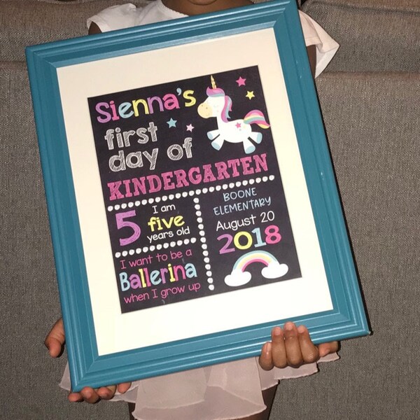 First Day of School Sign Unicorn PRINTABLE, 1st First Day of ...