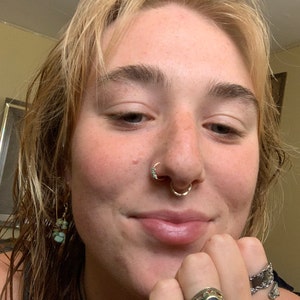 Silver Sun Septum Ring, Infinity Hoop, Silver Moon Nose Ring, Sun ...