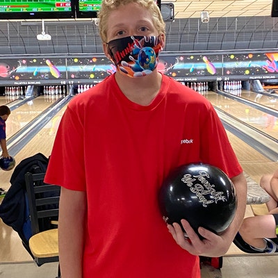Bowling Face Mask Custom With Your Name 2 Layer Pocket Mask - Etsy