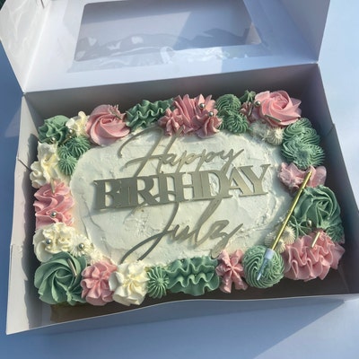 Sheet Cake Topper Happy Birthday Glitter Cardstock - Etsy