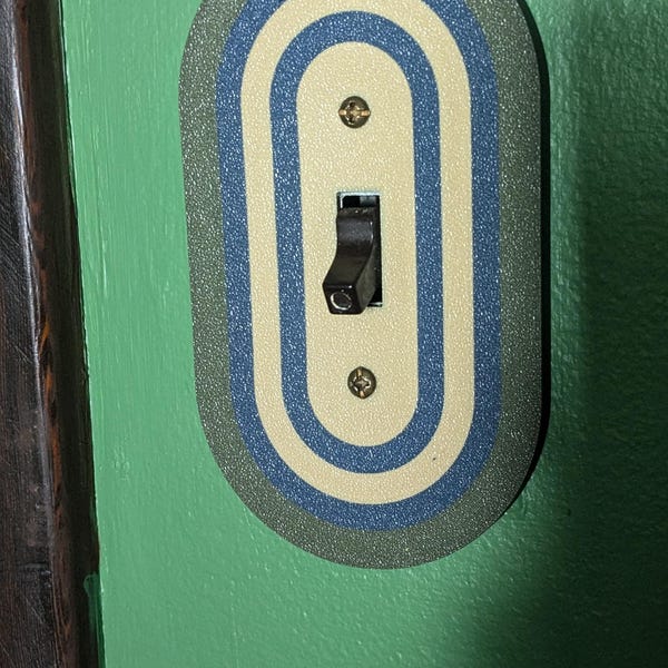 Vintage Oval-shaped Light Switch Plate Cover, Red Sunset Burst Rainbow ...