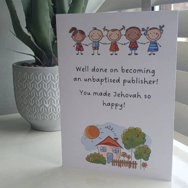 JW Card for Children Who Have Qualified as an Unbaptised Publisher ...