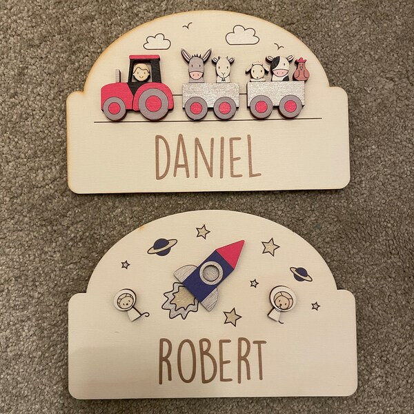 Personalised Space Door Sign - Child's Room Sign - Space Theme - Etsy