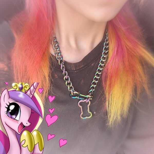 Gunmetal - Bone Ring Slip Chain / Fidget Choker/collar - Etsy