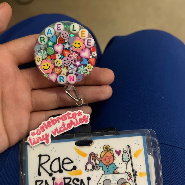 Sparkle Badge Reel, Flower Power Sparkle Badge Reel, Nurse Badge Reel ...