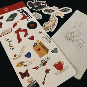 Red Sticker Sheet Autumn Aesthetic Stickers Bujo Stickers - Etsy