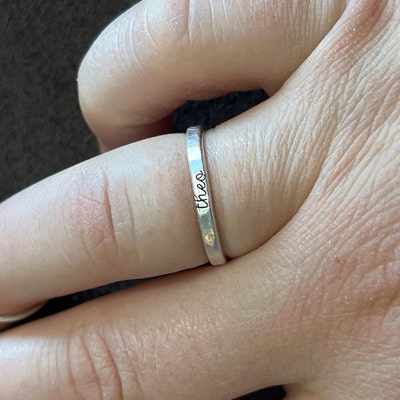 Stackable Rings Cursive Font Stackable Name Ring Name Ring Personalized ...