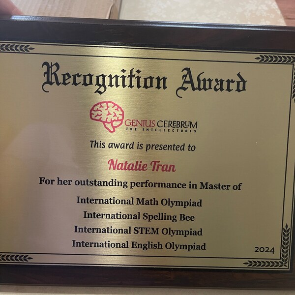 Hexagon Acrylic Trophy With Wood Base / Science Award / STEM Award ...