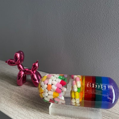 Pop-art 6 Inch Resin Pill Resin Pill Custom Pill Pharmacy Handmade Art ...