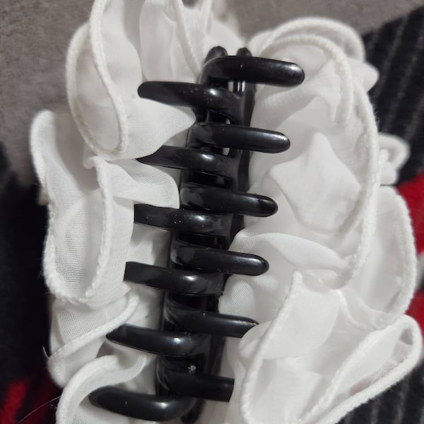 Chiffon Ruffle Flower Hair Claw: Solid Color Hair Clip - Etsy