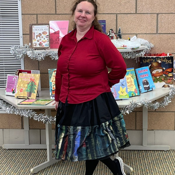 Library Books Full Skirt - 50's Style - Literary Costume - Plus Size ...