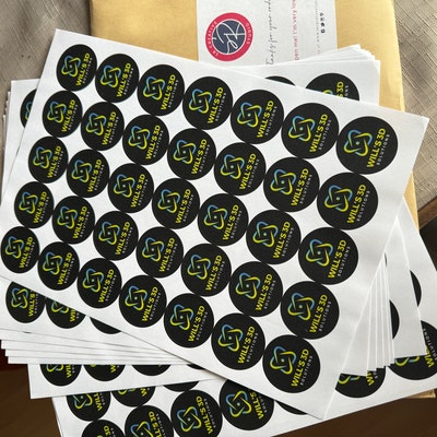 Circular 37mm Stickers, A4 Sheets, Matte Finish, Logo Stickers ...