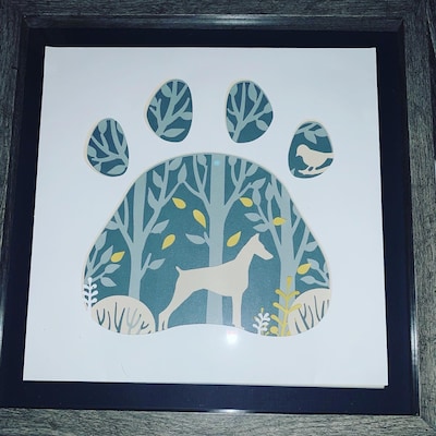 Doberman Dog Breed Shadow Box SVG, 3d Papercut SVG, Layered Paper Art ...