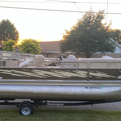 Vinyl Graphics Pontoon Graphics Boat Graphics Many Color Options Right ...