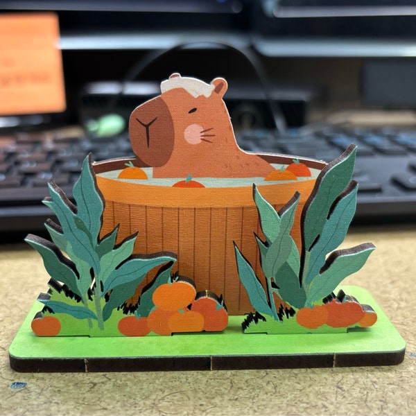 Capybara Spa Onsen Desk Companion - Cute Capybaras Gift - Kawaii Desk ...