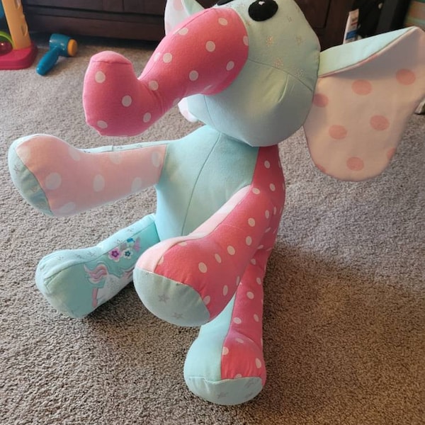 Memory Bear Keepsake Animal Elephant--- Custom and Handmade From Baby ...