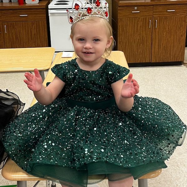 Christmas Green Baby Dress Photoshoot Green Baby Dress 1st Birthday ...