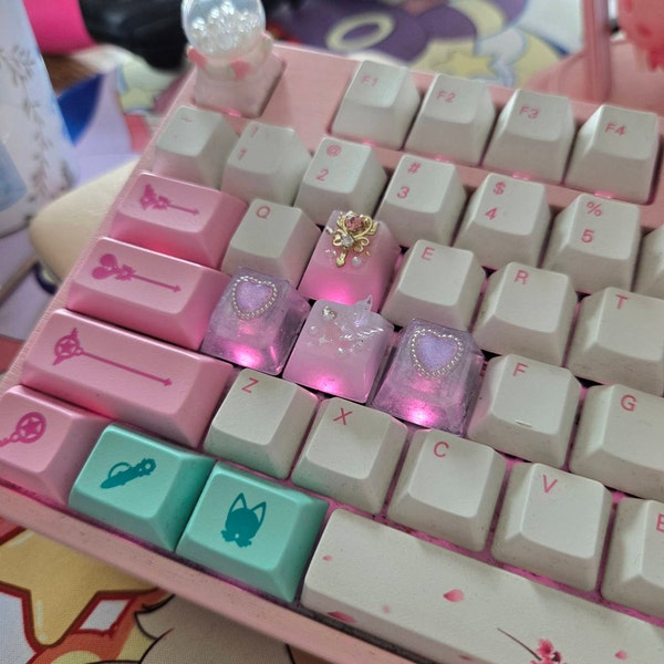 Cute Artisan Resin Keycaps for Cherry R4 MX Profile - Custom Handmade ...