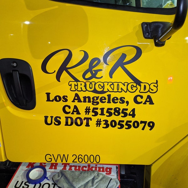 Custom Semi Truck Commercial / Company Name Decals 2 Doors Signs 1 ...
