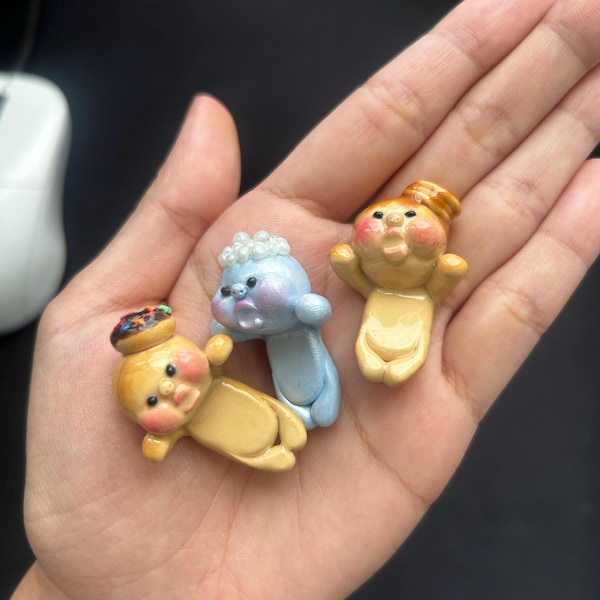 Kawaii Colorful Caterpillar Hipper, Tiny Handmade Book Character Charm ...