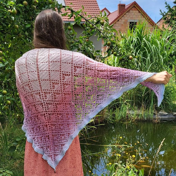 Crochet Leto Shawl Instant Download PDF Pattern Lace Elegant Shawl ...