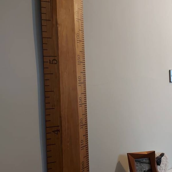 Wooden Height Chart Ruler Oak Finish - Personalised - Free UK Delivery ...
