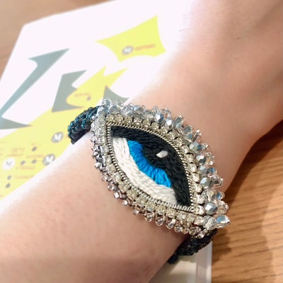 Neon Evil Eye Bag, Punch Needle Bag, Zipper Pouch for Women, Wholesale ...