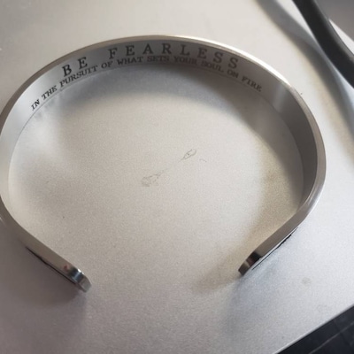 Be Fearless, Mantra Cuff Bracelet, Encouragement and Strength, Quote ...