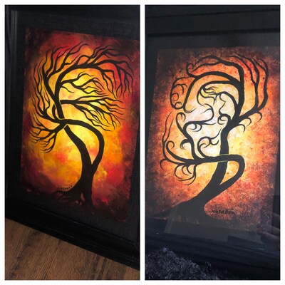 Tree of Life, 18x24, Fire, Original Painting, Wall Decor, Tree Painting ...
