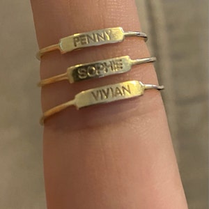 Nameplate Ring 14K Solid YELLOW Gold Personalized Real Gold Ring 14k ...