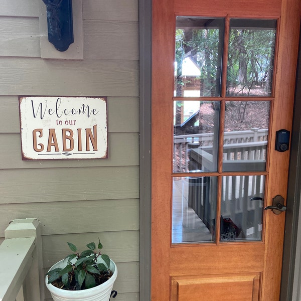WELCOME to Our CABIN SIGN, Cabin Signs, Cabin Decor, Cabin Welcome Sign ...