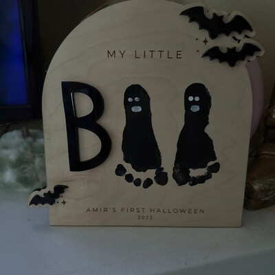 DIY Halloween Footprint Art Babys First Halloween Keepsake Gift for Mom ...