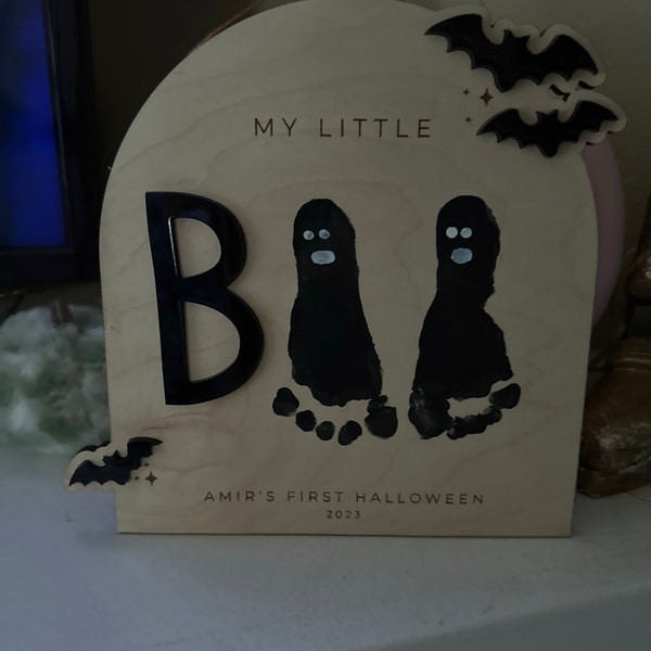 DIY Halloween Footprint Art | Baby’s First Halloween Keepsake | Gift ...
