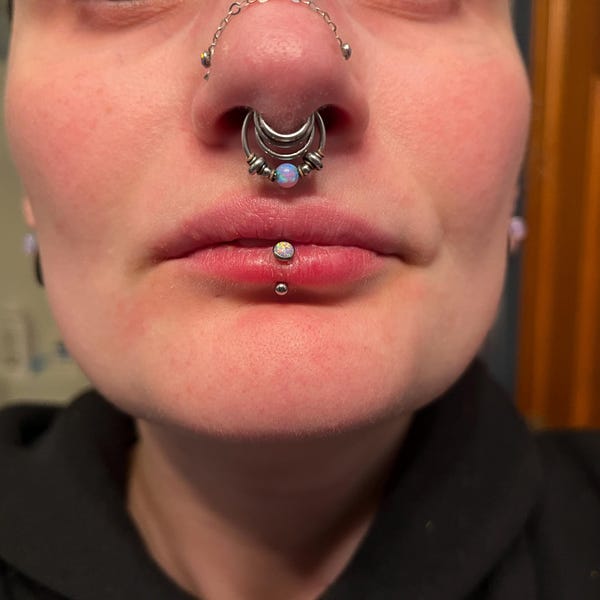 Half FUCHSIA / DARK PURPLE 6G, 7G, 8G, 10G, or 12G Anodized Astm F136 ...