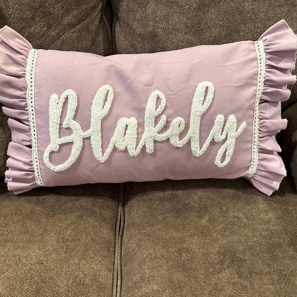 Personalized Name Pillow, Nursery Pillow, Pillow, Embroidered Punch ...