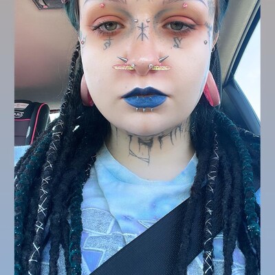 Violet Charoite Stone CURVED SEPTUM TUSK, Tribal Septum, Nose Pincher ...