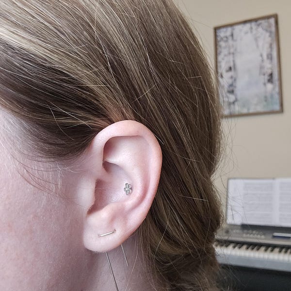 Double Piercing Staple Earrings – Long & Short Minimalist Gold Threader ...