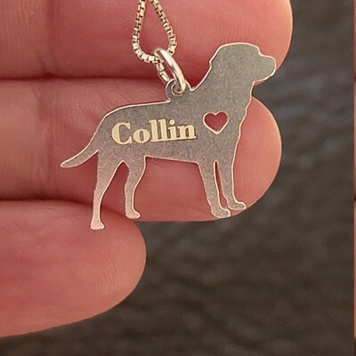 Labrador Retriever Necklace Sterling Silver Dog Breeds Pendant W/ Heart ...