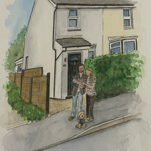 Custom Watercolour House Painting, Personalised Drawing, Handpainted ...