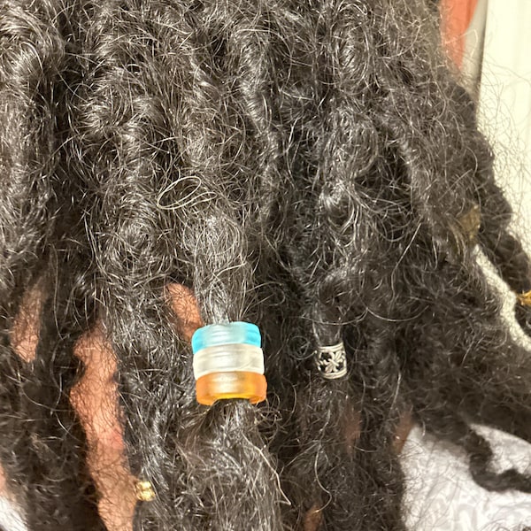 Silver Flower & Sunburst Charm Linking Ring 8" Dread Tie, Loc Tie ...