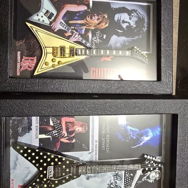 Shadowbox Frame Mini Guitar Replica Famous Band in the World With ...