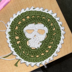 Crochet Pattern Mr Bones Skull Coaster Digital PDF - Etsy